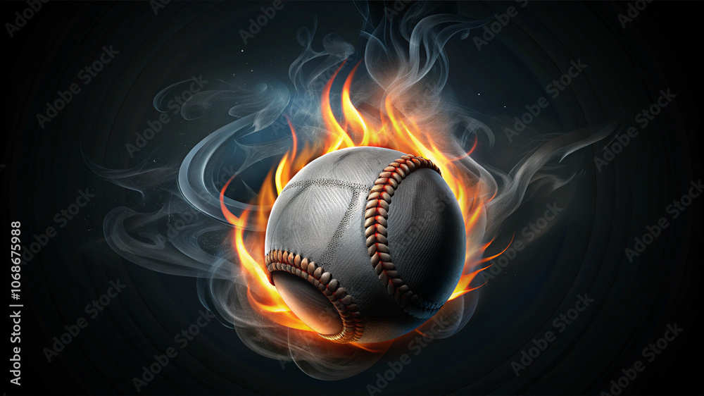 Baseball on fire with flames on a black background, baseball, fire ...