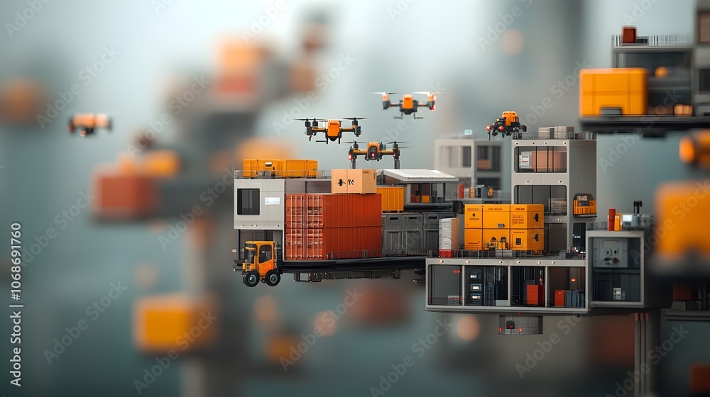 Futuristic supply chain logistics system with swarms of micro drones ...