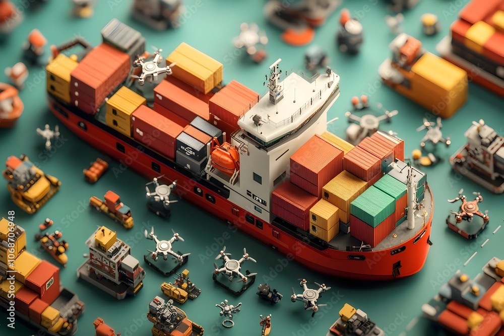 Visionary AI enhanced global logistics ecosystem featuring cutting edge ...