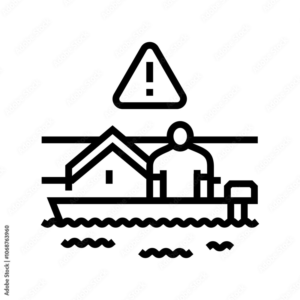 rescue operation hurricane disaster line icon vector. rescue operation ...