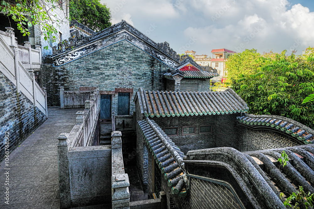 Foshan city, Guangdong, China. Shunde Dalian Jinyan Park Scenic Area is ...