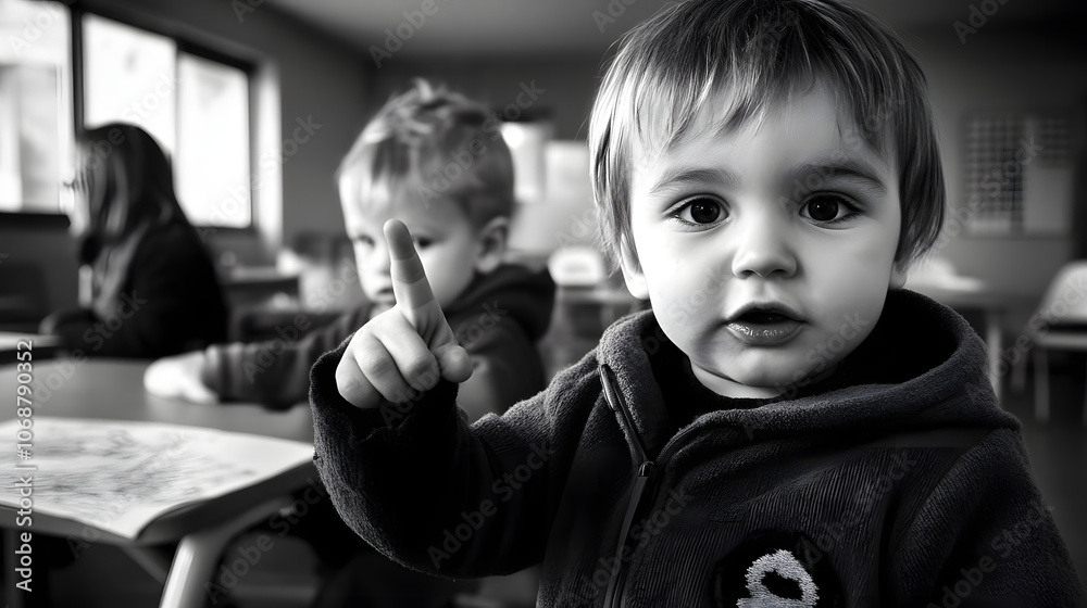 Two Identical Twins, a Boy and a Girl, Sitting on a Bench and Looking ...