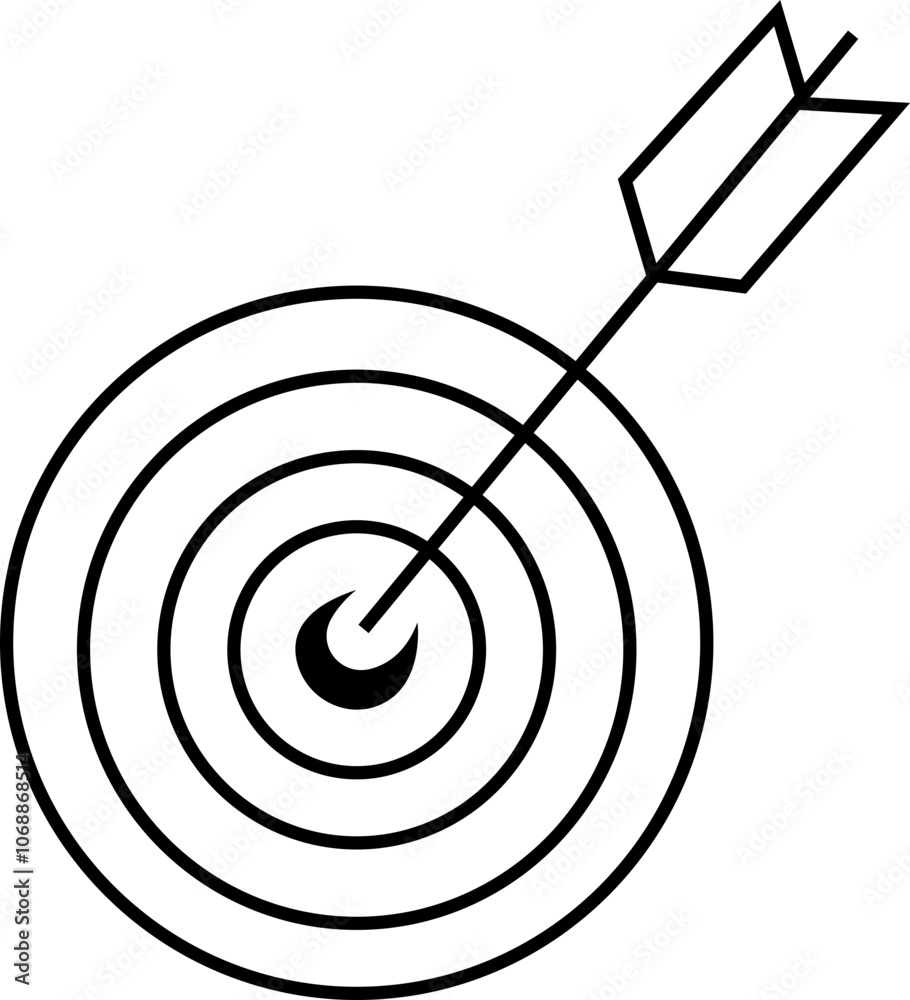 Target Acquisition with arrow Solid Icon, Editable Stroke and Pixel ...