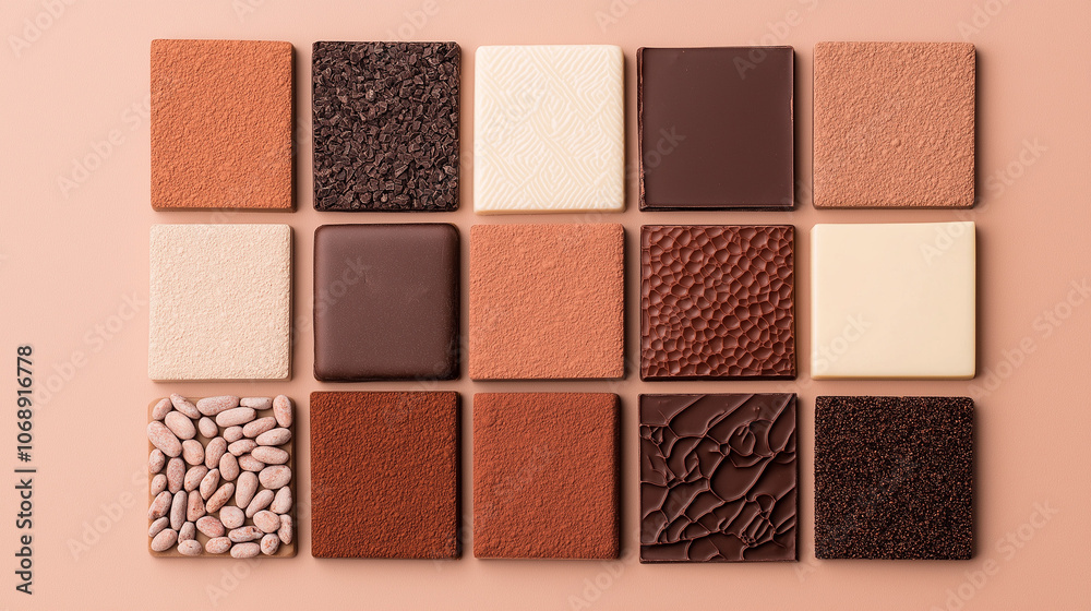 Chocolate Textures: A captivating arrangement of chocolate squares ...