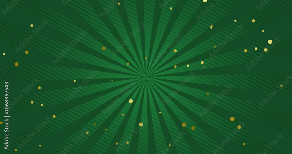 4k bright green emerald dynamic background. Golden shine little star ...