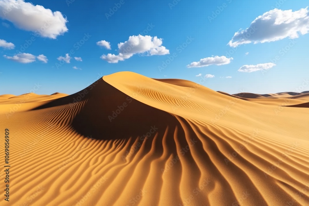 Digital 3D model of a desert landscape in a travel simulation, with ...