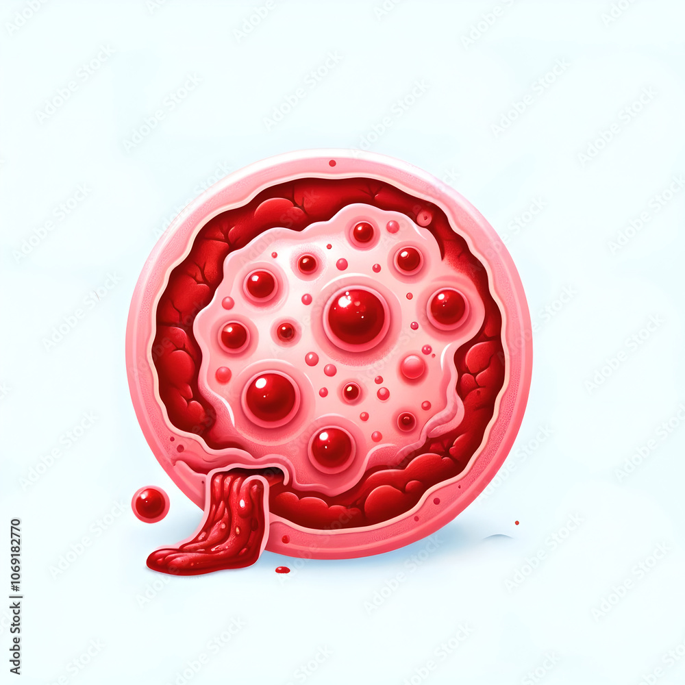 Infected wound with visible redness, swelling, and pus, indicating a ...