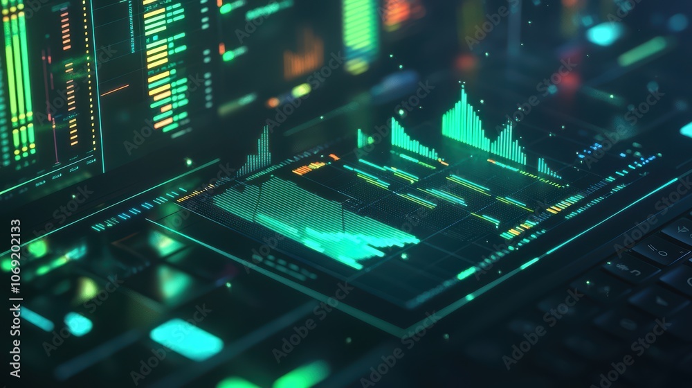 It services performance using server icon on laptop screen with glowing ...