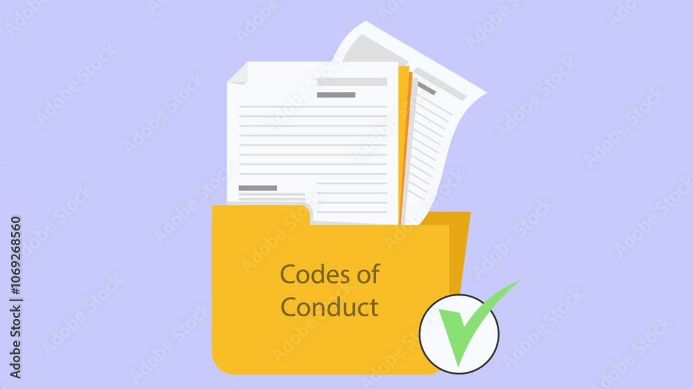 File folder of Codes of conduct document folder animation with papers ... File folder of Codes of conduct document folder animation with papers ...