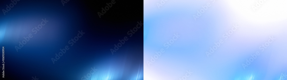 Horizontal blue light gradient overlay with transparent background for ...