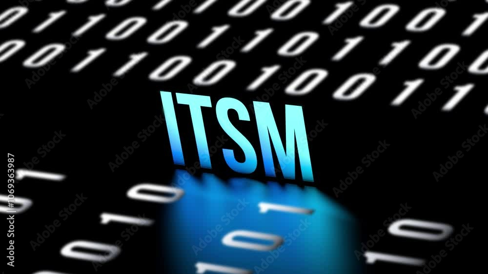 ITSM,IT Service Management, neon glowing text, ITSM and binary code in ...