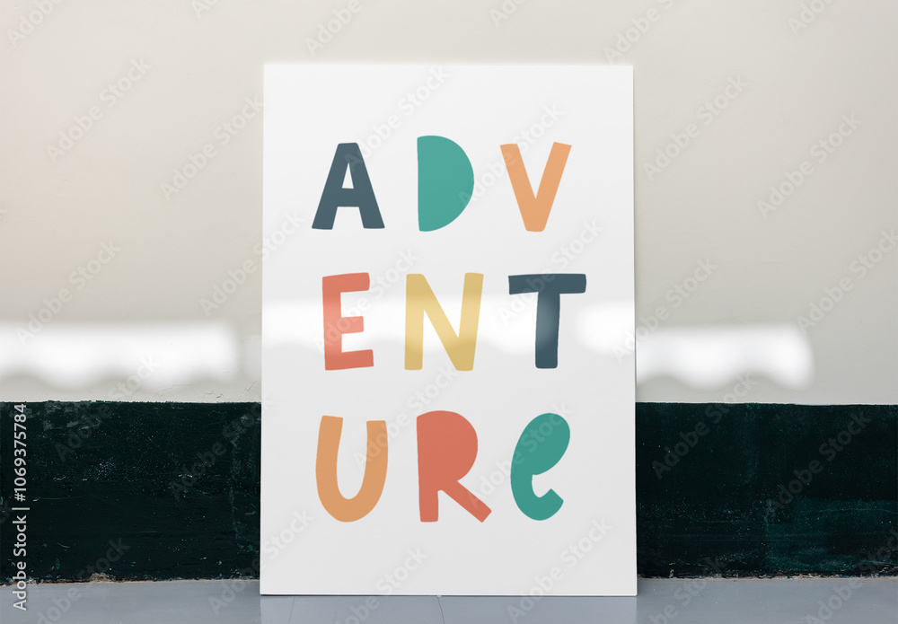 Blank Design Template Displayed vertical Against a white and green ...