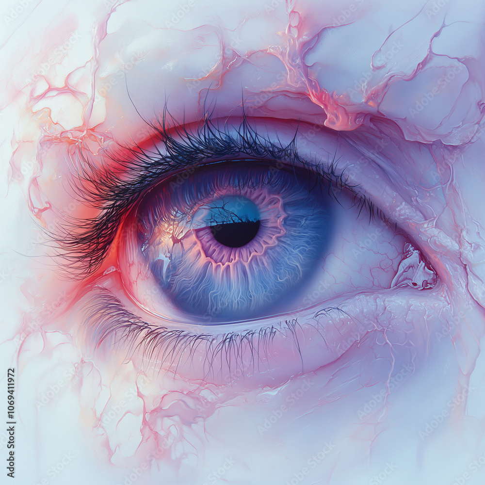 Iris humain en macro gros plan avec détails et textures uniques ...