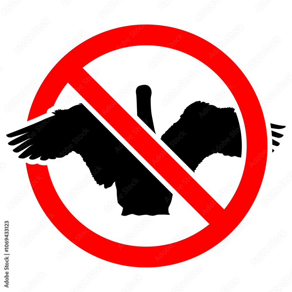 No Swans or Gooses or Ducks Allowed Warning Sign. Simple Vector Design ...
