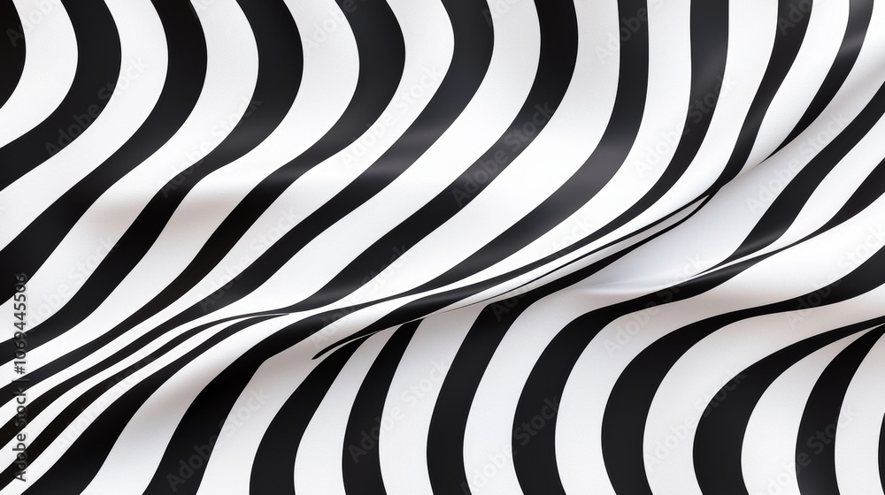 Textured zebra print with rippling black-and-white stripes, mimicking ...