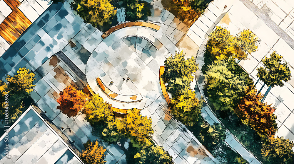 master plan of urban landscape design or urban architecture drawing add ...