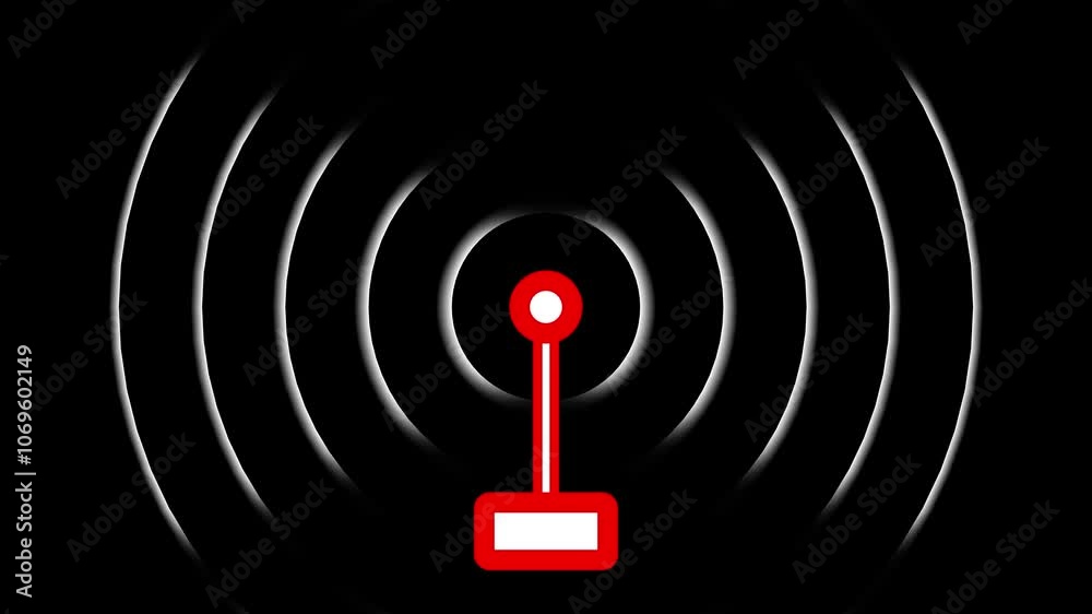 Radio wave screen background animation, Technology Radio wave station ...