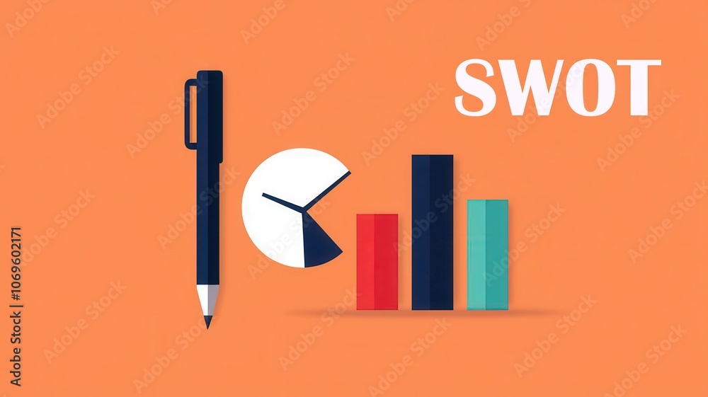 Graphic representation of a marketing SWOT analysis, with sections for ...