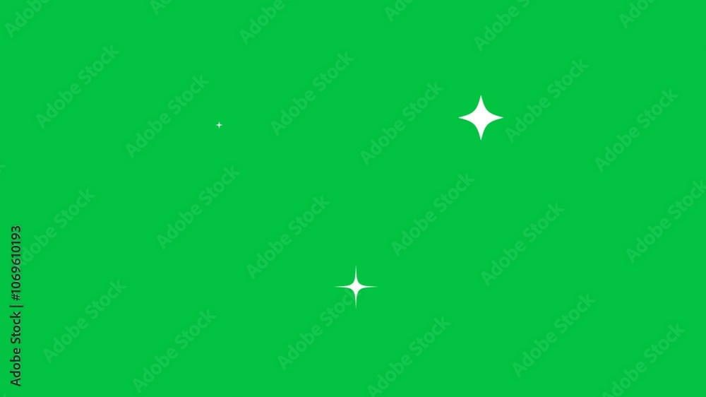 Animation twinkling stars on a green background. Starfield shining in ...