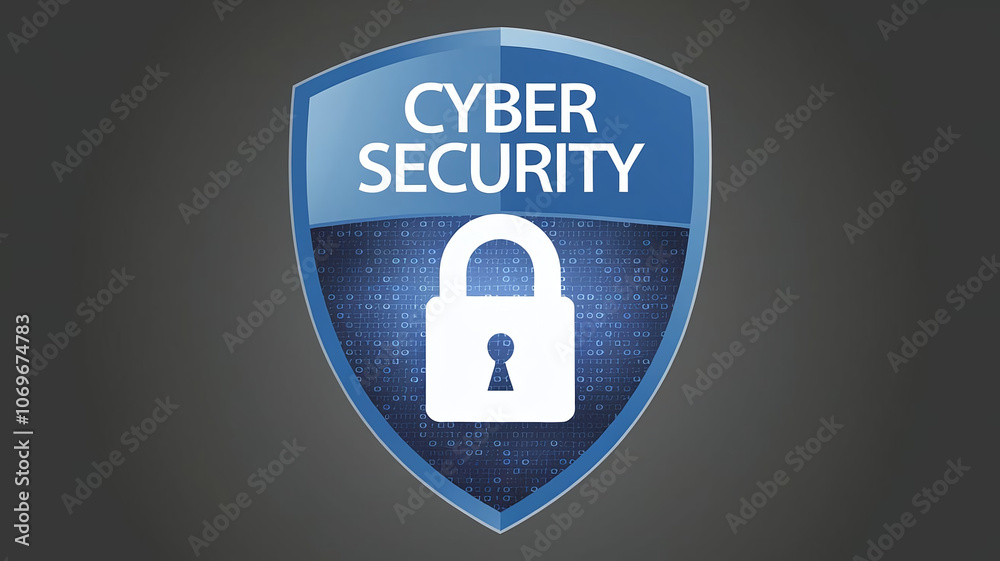 Cybersecurity Shield with Data Encryption and Digital Protection Symbol ...