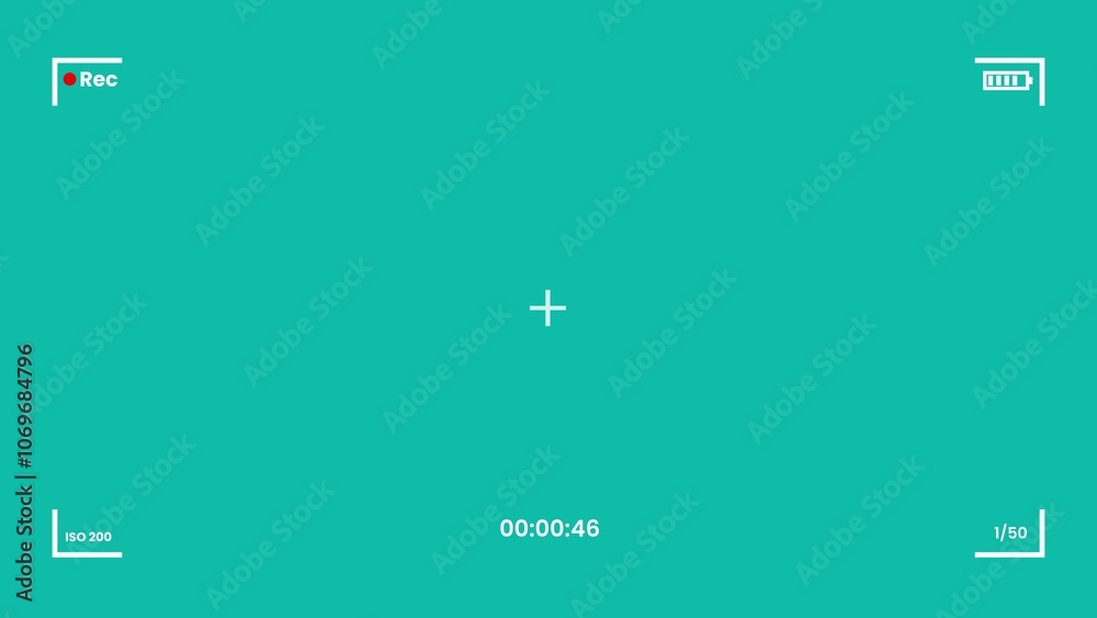 "Camera Viewfinder Frame with Recording Indicator and ISO Settings ...