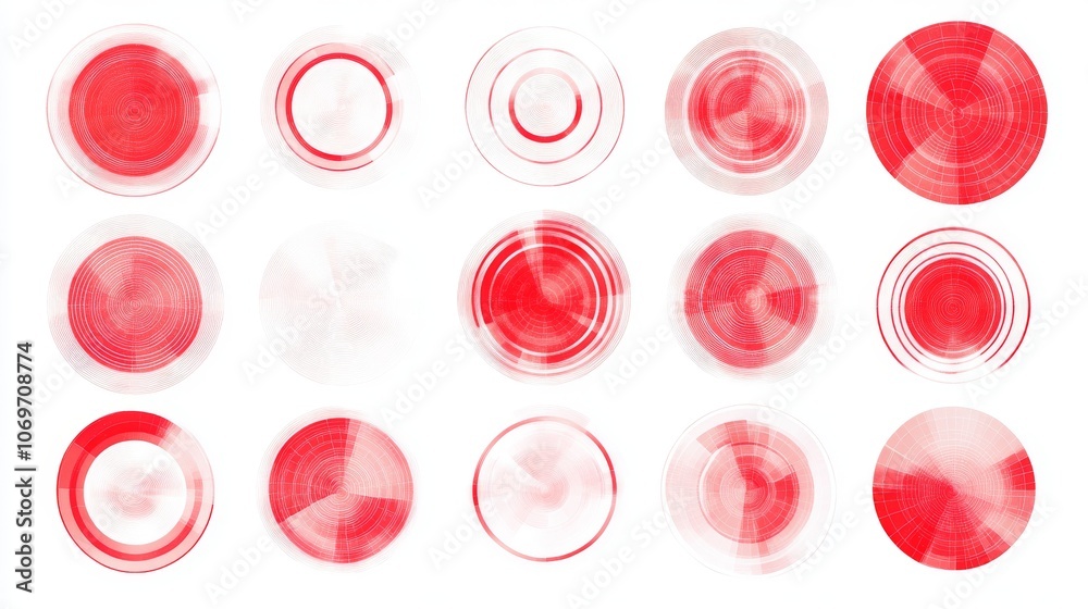 2410_025.clinical pain point symbols, concentric circle patterns ...