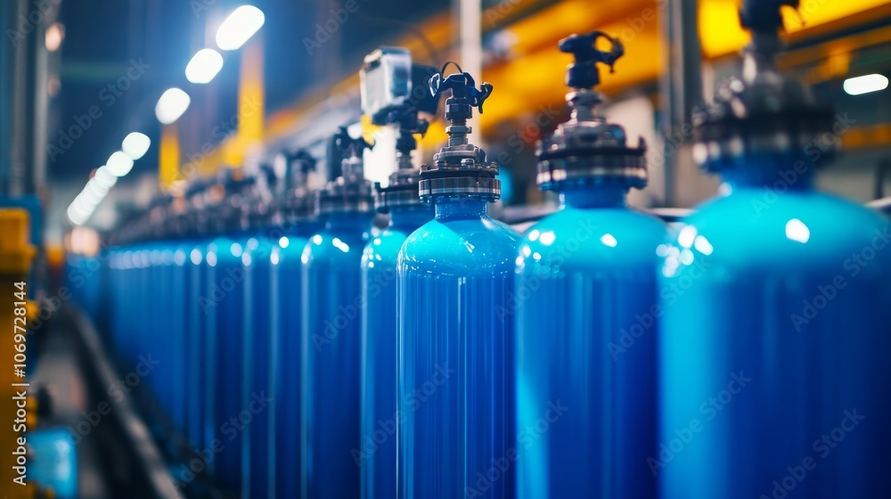 Oxygen cylinder with compressed gas Blue Oxygen tanks for industry ...