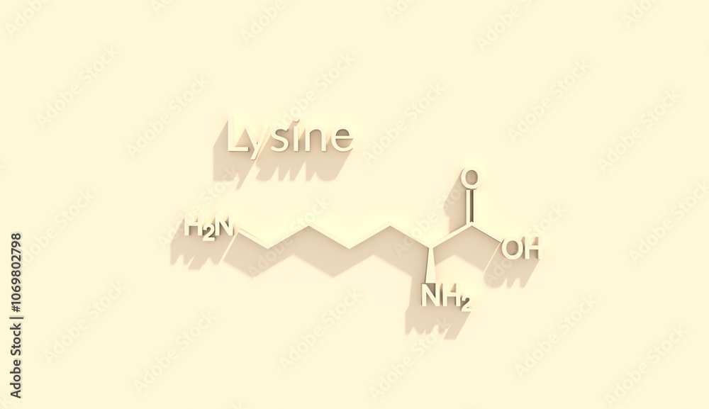 Lysine chemical formula. Lysine amino acid molecular bond structure ...