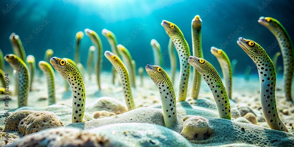 Vintage Style Photography of Unique Spotted Garden Eels Mysteriously ...