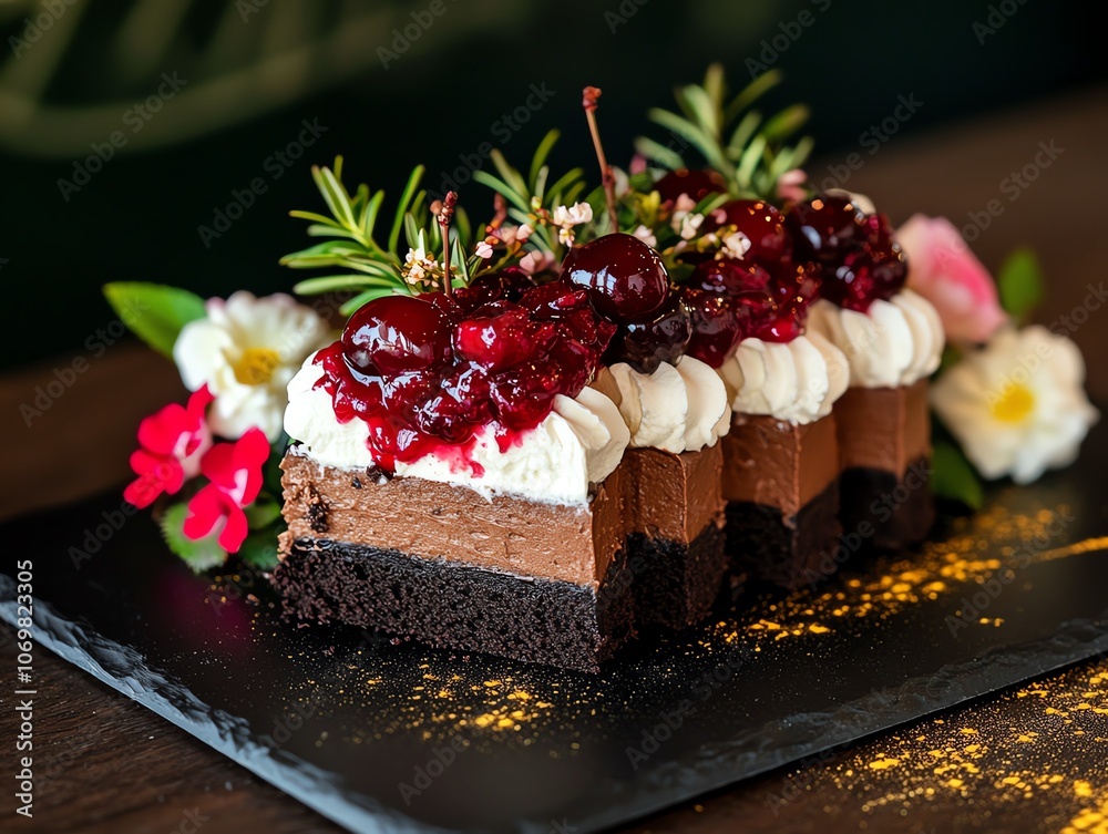 Ultrahyperrealistic deconstructed black forest cake A modern twist on ...