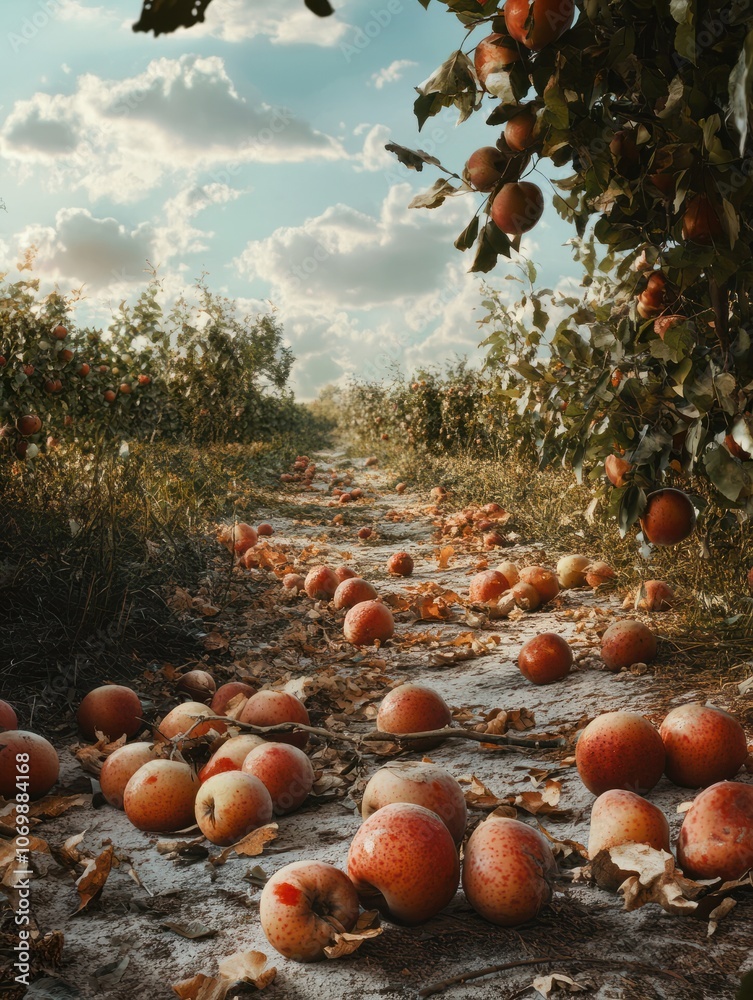 Bitter Bite: A barren orchard, its fallen fruit rotting on the ground ...