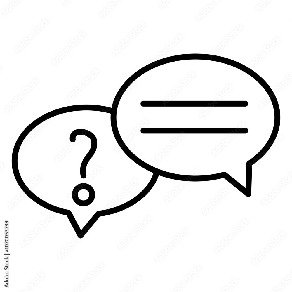 Minimalistic question mark line icon, representing curiosity or ...