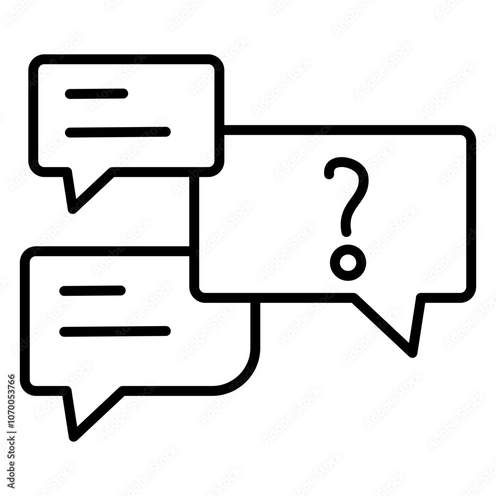 Minimalistic question mark line icon, representing curiosity or ...