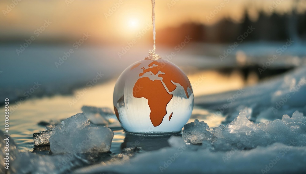 Global warming and climate change, featuring symbols like a melting ...