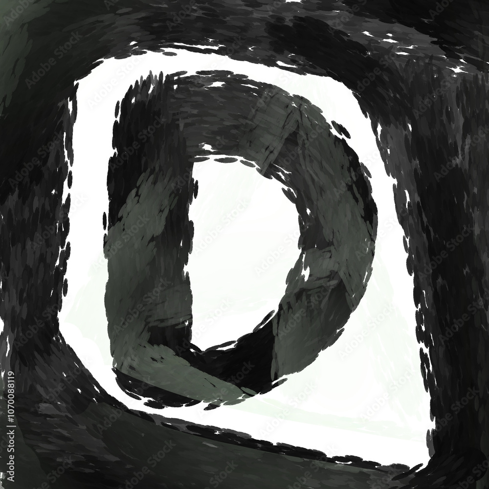 Abstract Letter D: A bold and striking black and white abstract ...