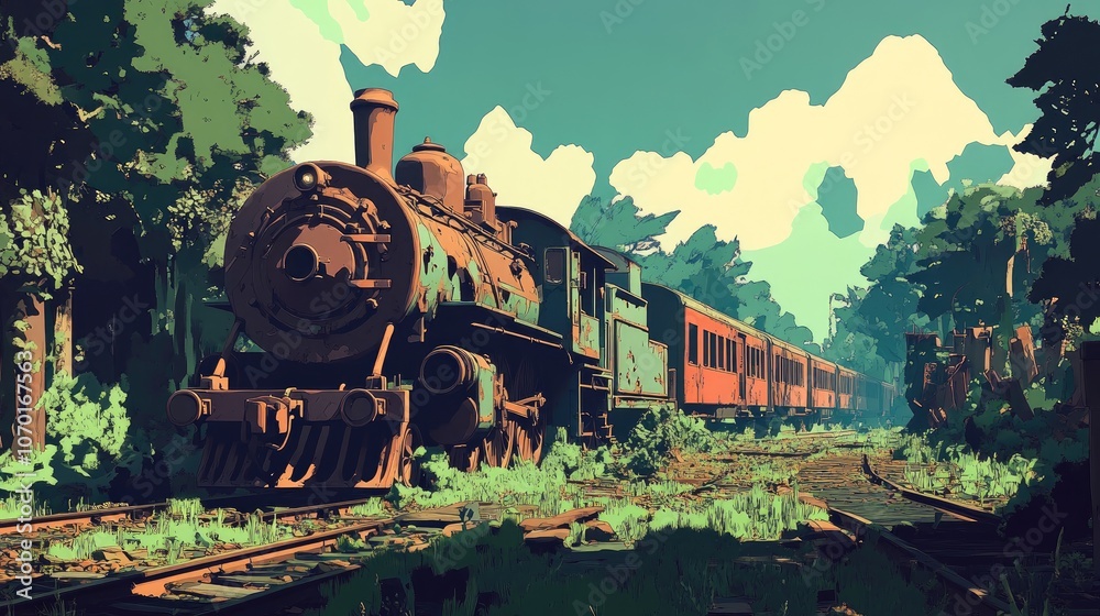 Abandoned train graveyard showcasing rusting locomotives and forgotten ...