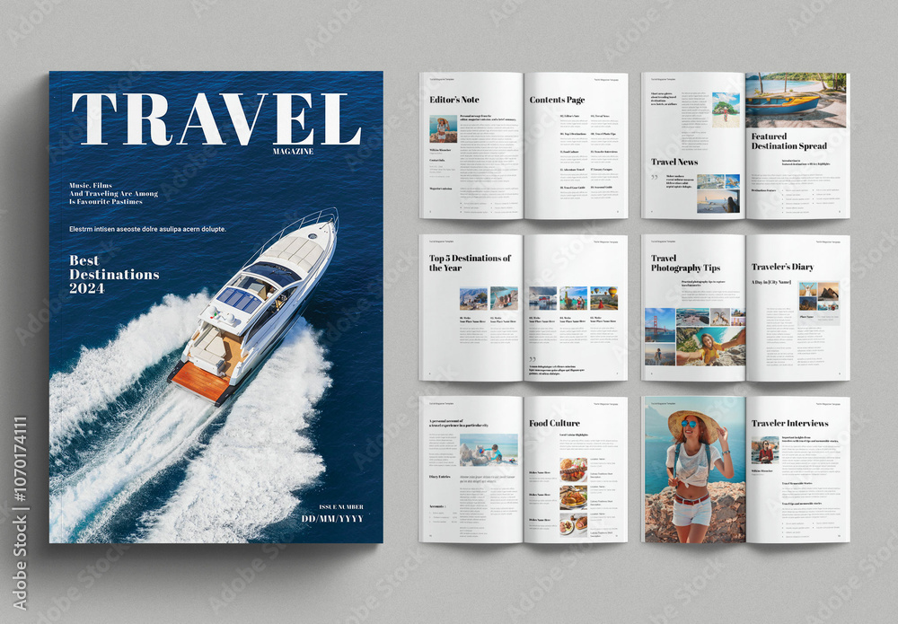 Travel Magazine Template Design Layout Stock Template | Adobe Stock