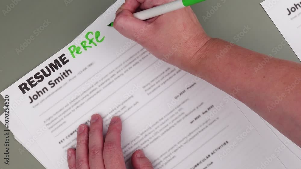 Fake mock CV (curriculum vitae) resume for John Smith, selected by HR ...