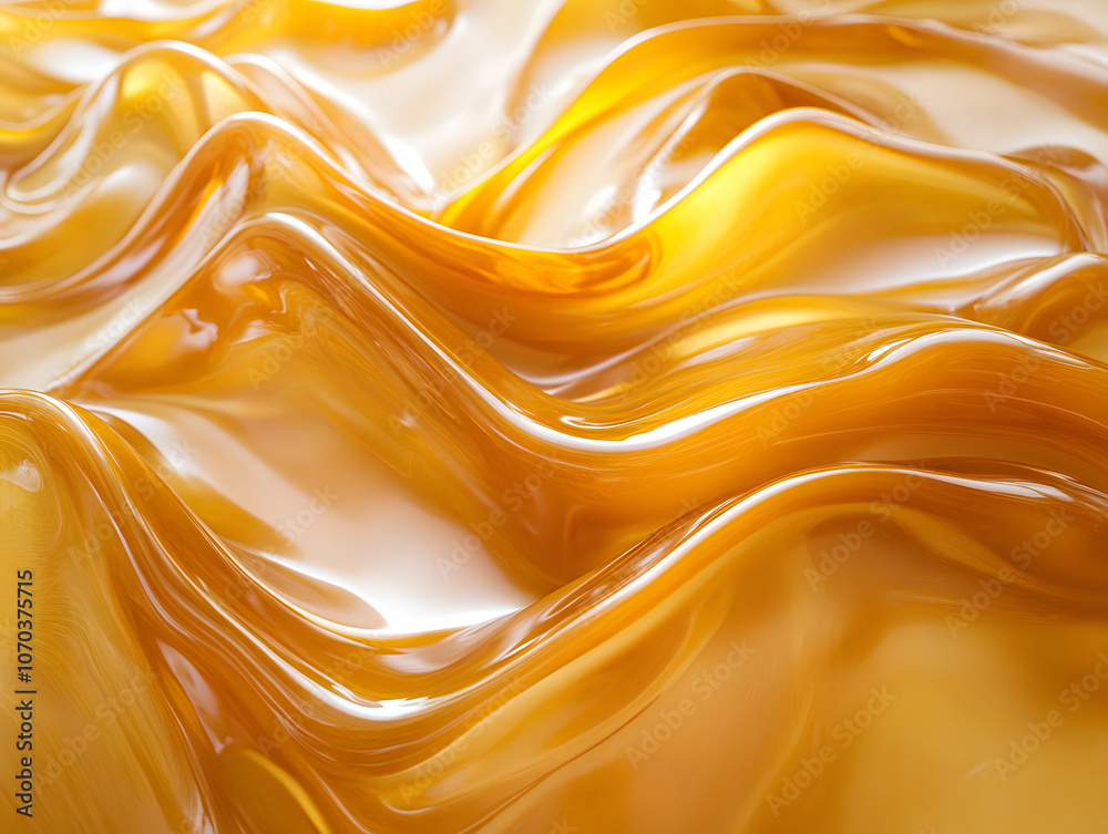 Photo & Art Print Warm Melted Wax Yellow Fluid Texture with Wavy ...