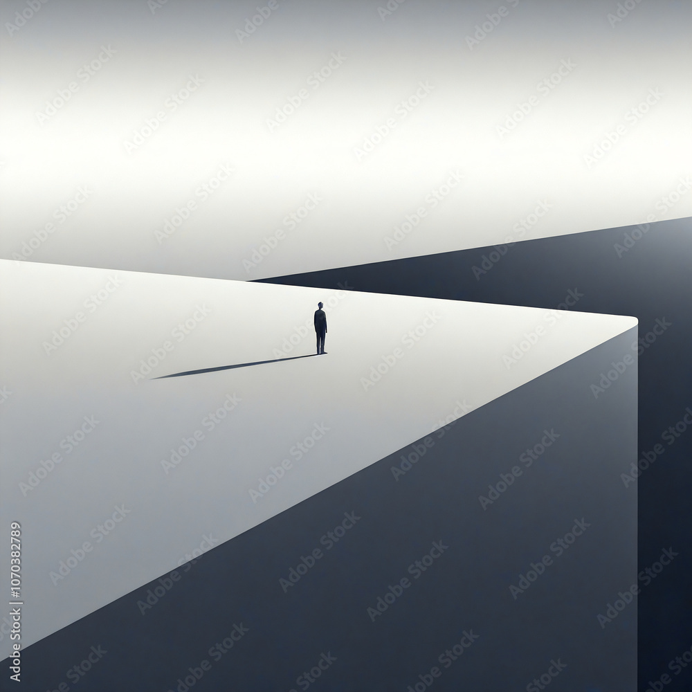 A striking minimalist illustration with a surreal approach, featuring a ...