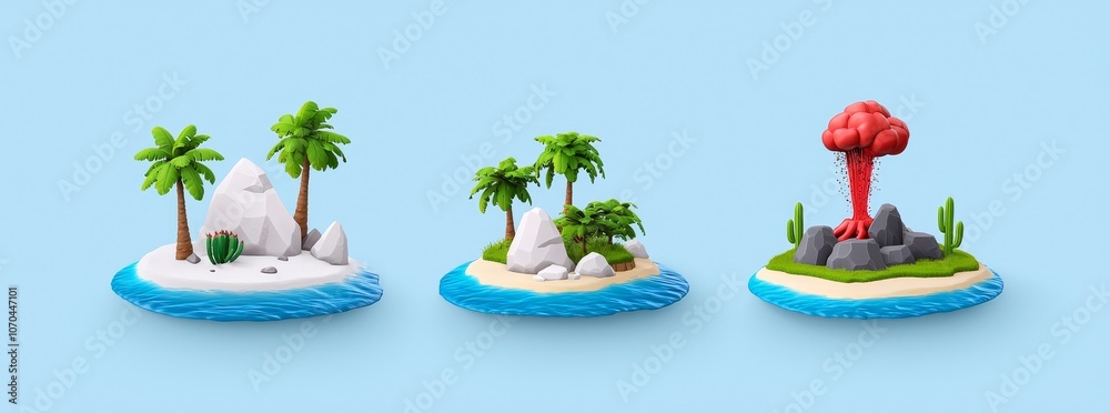 Map of an adventure game UI level with a modern background. Volcano ...