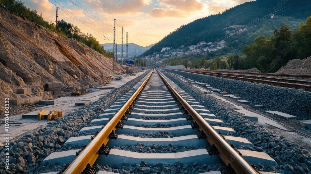 High-speed rail development project highlighting new construction and ...