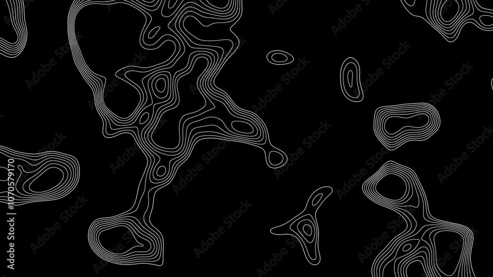 Abstract animated contour topographic contour map or topographic ...