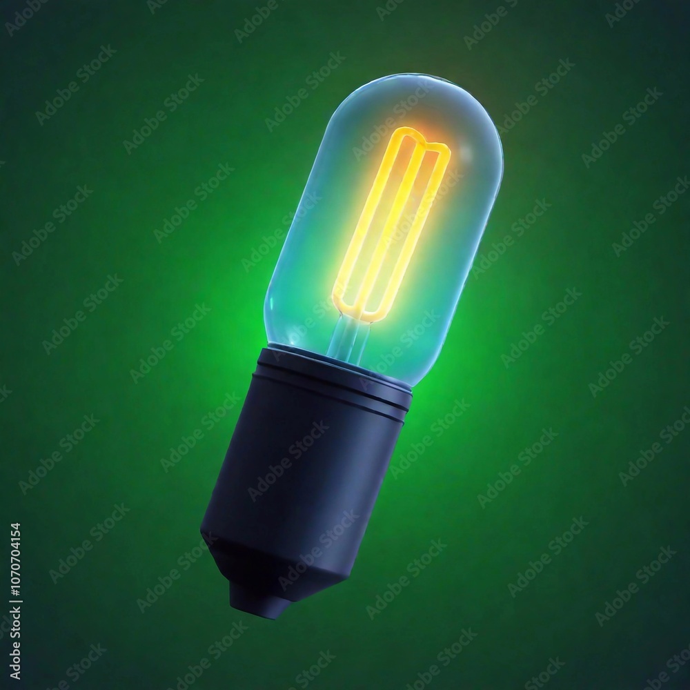 cartoon A close-up of a Christmas light bulb glowing, with a shallow ...