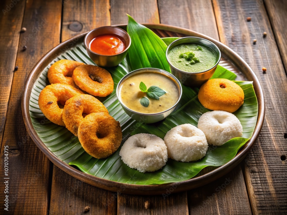 Delicious Idli Vada Platter: A South Indian Culinary Delight with ...