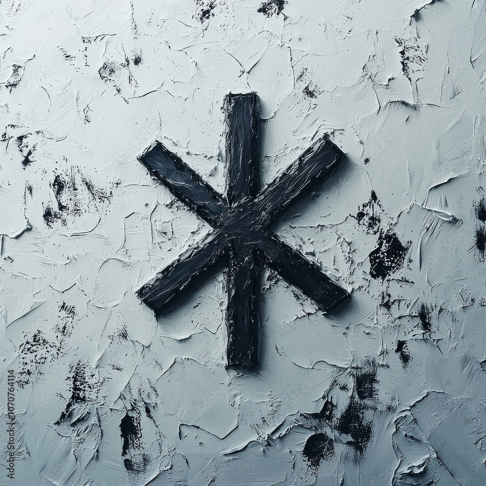 old Slavic rune symbol presented close up view featuring bold lines and ...