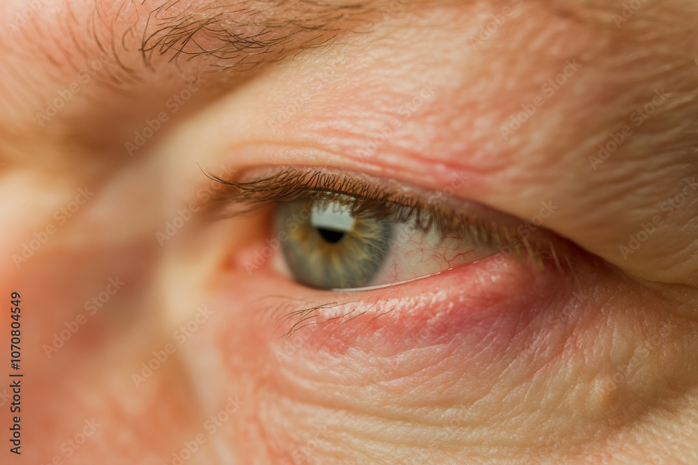 Human Eye with Conjunctivitis extreme close up. Closeup irritated ...
