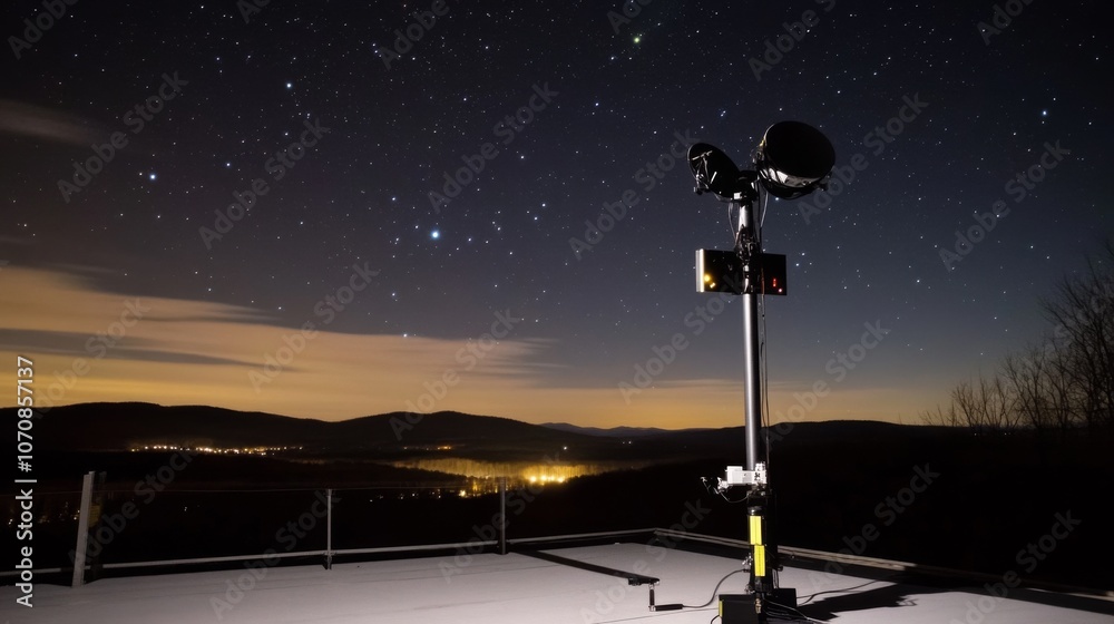 Earth receiving station in a remote desert location, where satellite ...