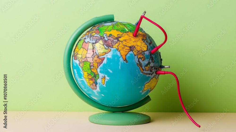 Global communications disruption illustration depicting a world map ...