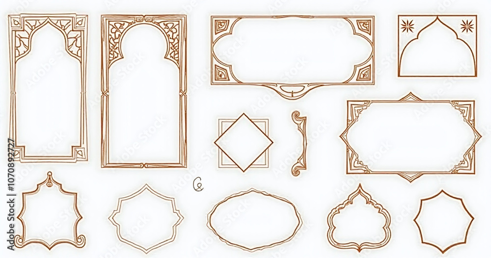llection of traditional Islamic and Arab frame designs featuring ornate ...